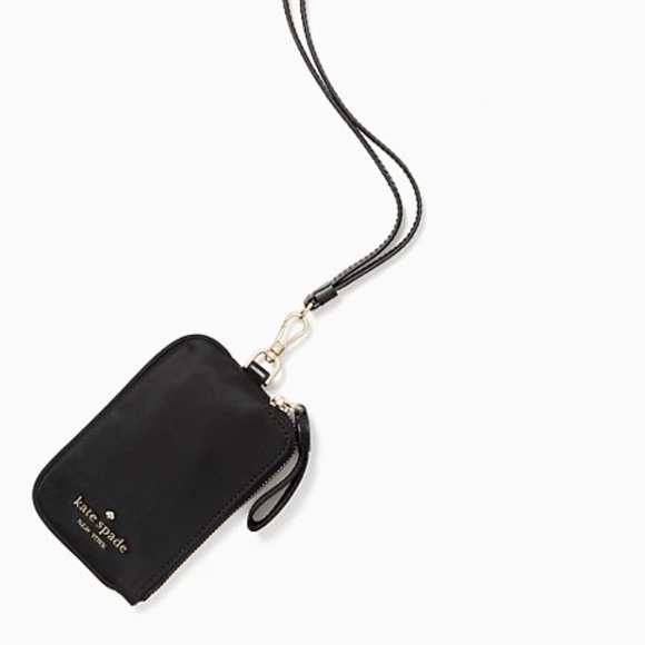 kate spade | Accessories | Kate Spade Jae Card Case Lanyard In Black ...